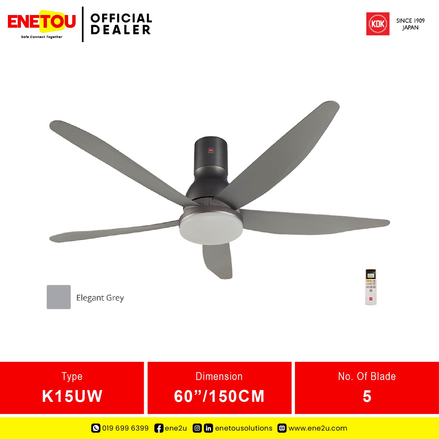 Kdk Ceiling Fan With Led Light Malaysia | Shelly Lighting