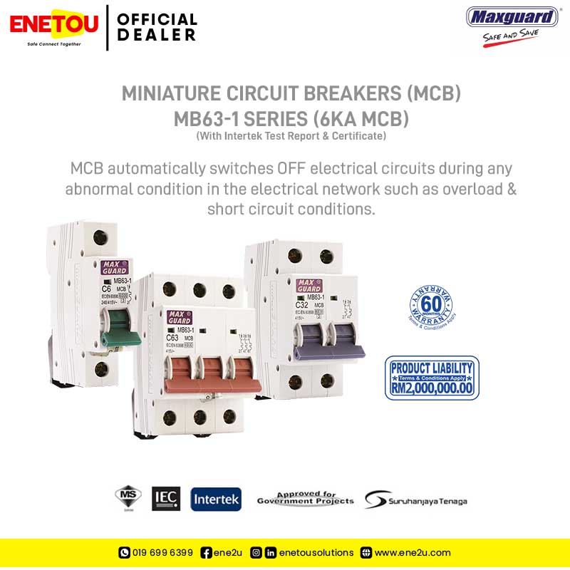 MAXGUARD Miniature Circuit Breakers (MCB) 40A - 63A 3P 6kA