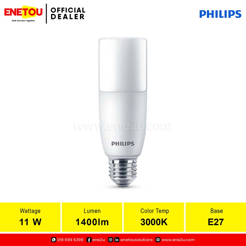 PHILIPS DLSTICK 11W E27 3000K 1PF/12 WARM WHITE