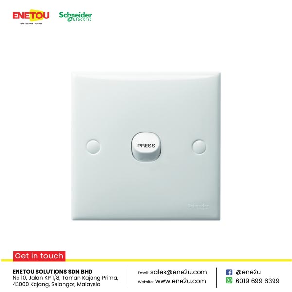 Ene2u.com | SCHNEIDER S-CLASSIC E31 10A 1 GANG BELL SWITCH WITH "PRESS ...